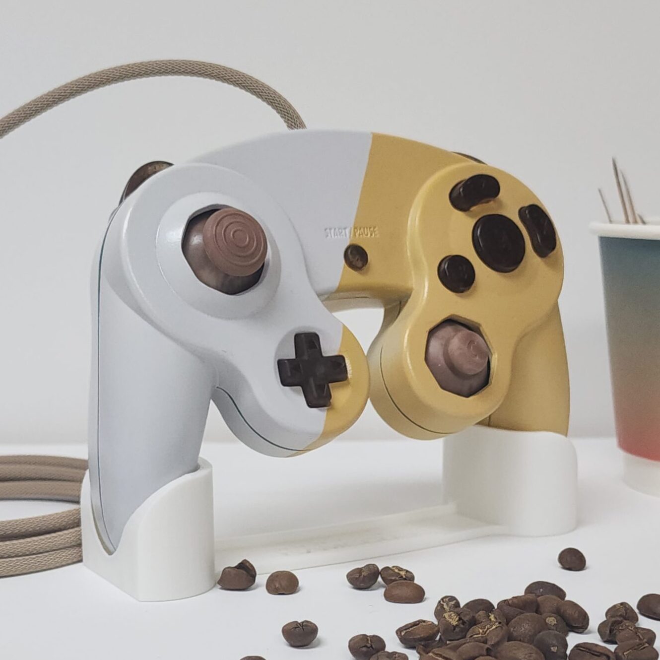 "The Latte" Coffee Themed GameCube Controller - Control Freakz
